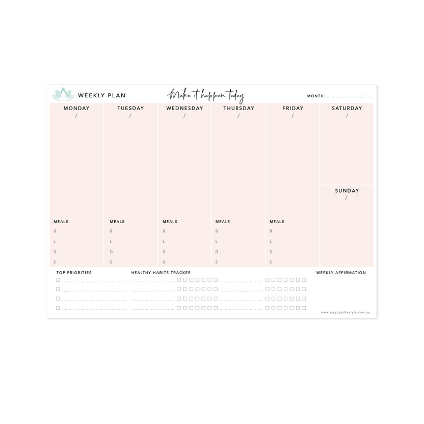 WEEKLY PLAN – A4 TEAR OFF NOTEPAD